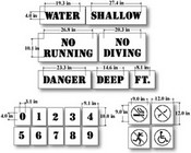 Pool Area Marking Stencils Swimming Pool Stencil Kit
